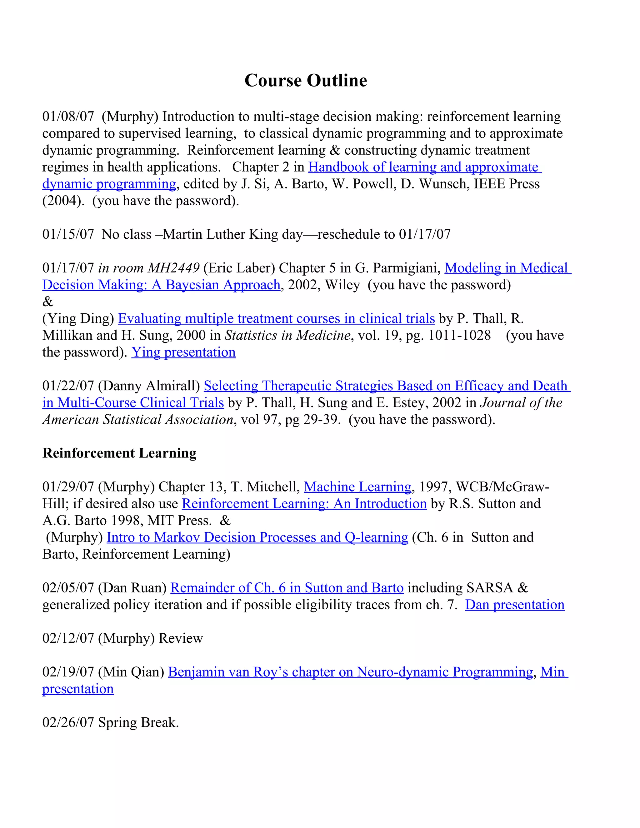 Course Outline | DOC