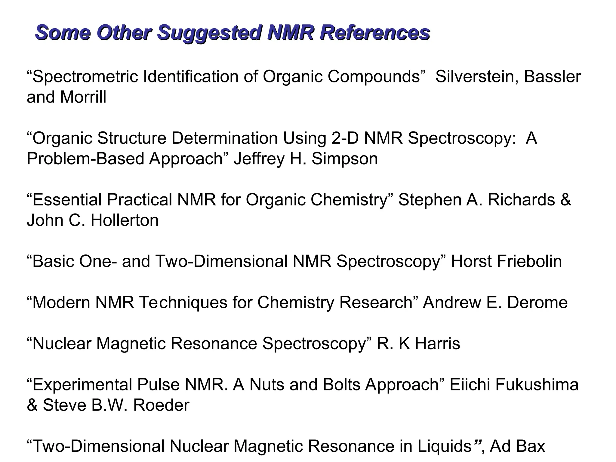 Nuclear Magnetic Resonance Spectroscopy (NMR) course-overview.ppt