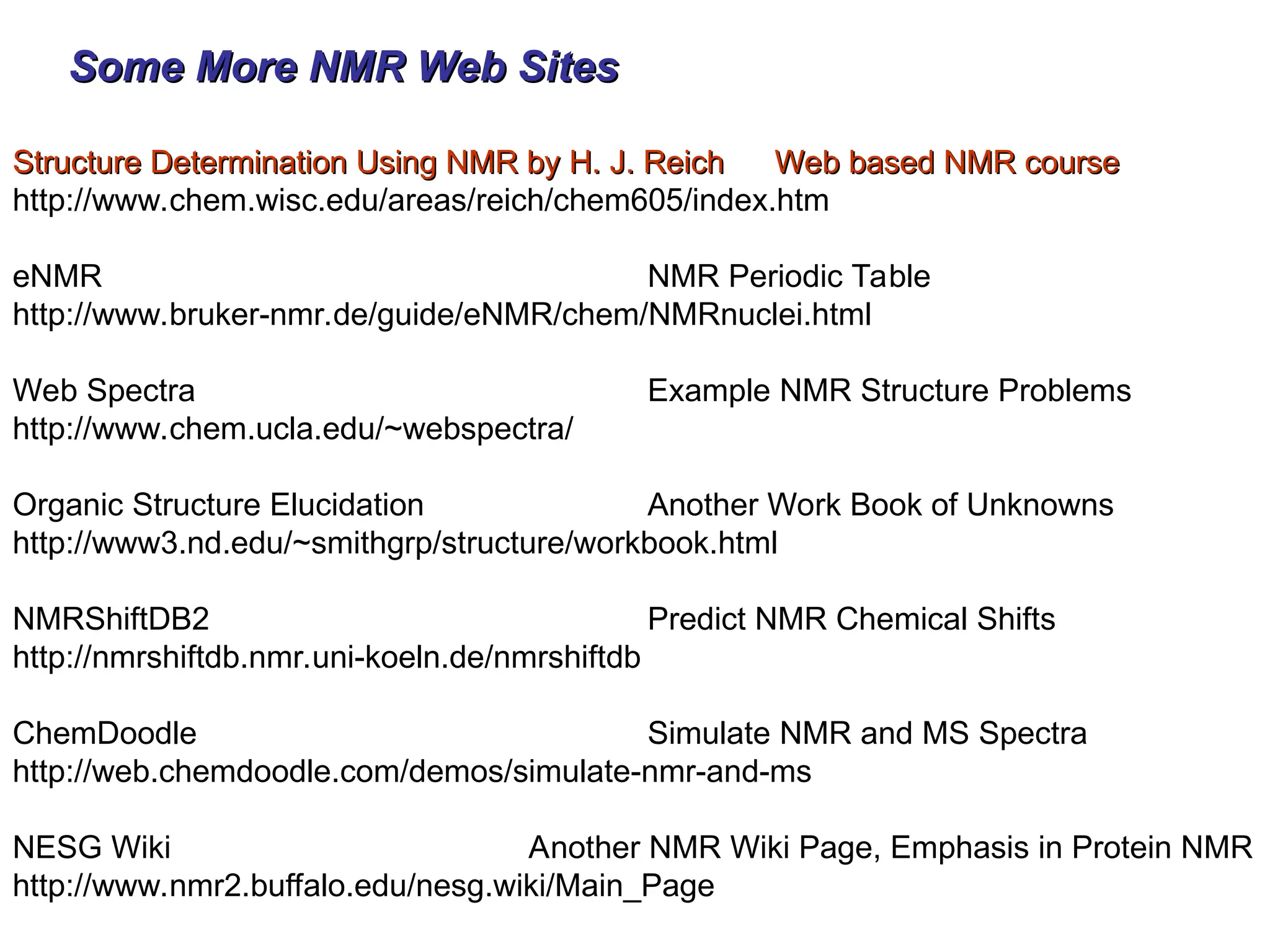 Nuclear Magnetic Resonance Spectroscopy (NMR) course-overview.ppt