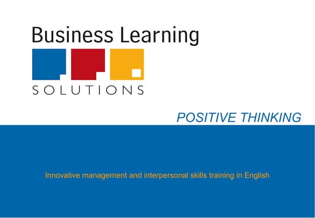 Training Course - Positive Thinking | PPT