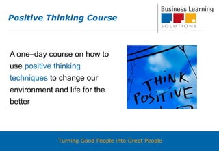 Training Course - Positive Thinking | PPT