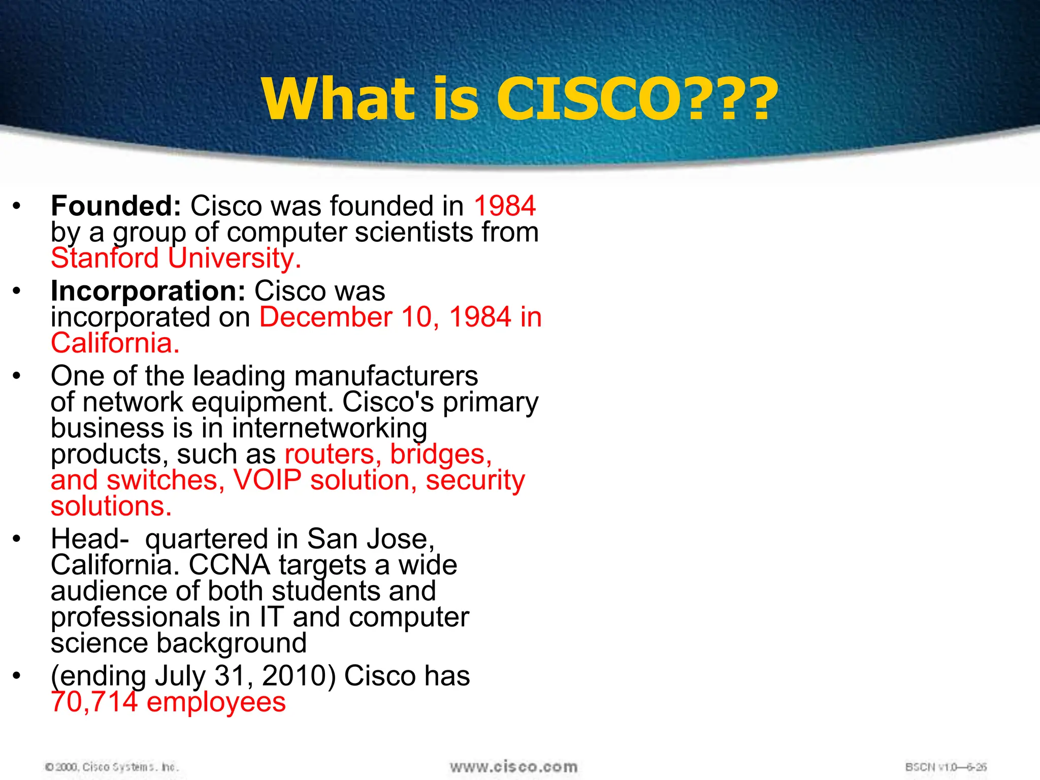 Basic CCNA course 1 (CISCO SYSTEMS).pptx | Computer Networking | Computing