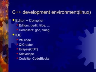 COURSE INTRODUCTION TO C++ PROGRAMMING LANGUAGE | PPT