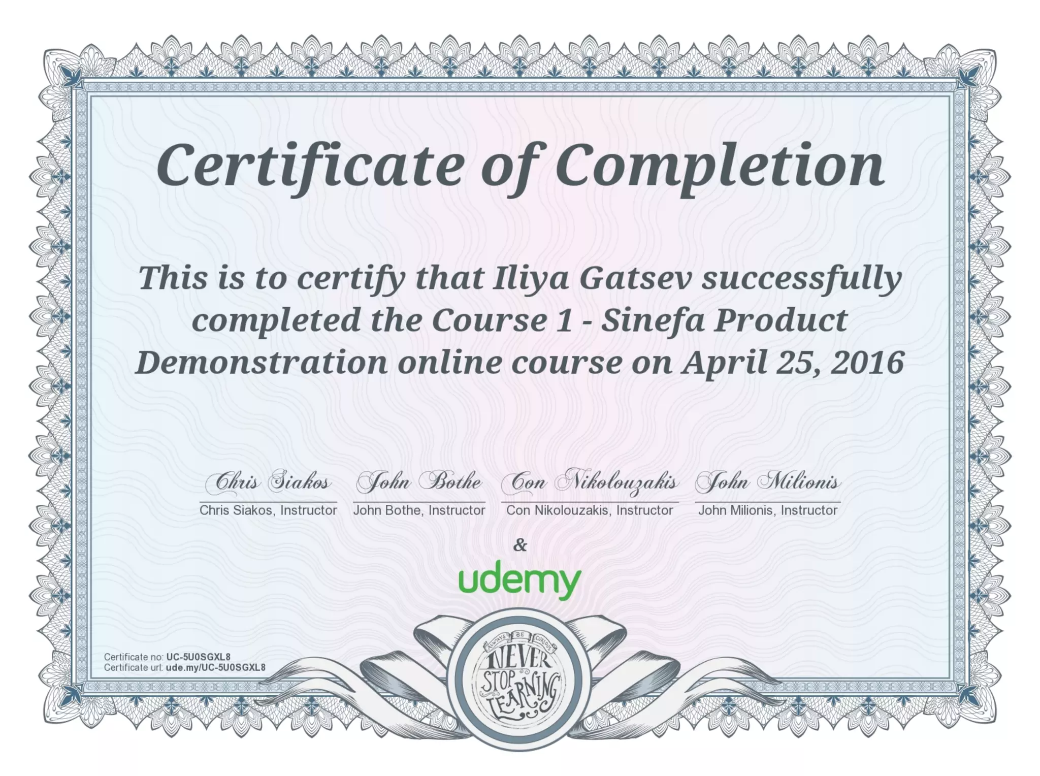 Iliya Gatsev - Sinefa Product Demonstration ( Year 2016 ) | PPT