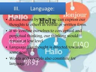 Thinking- PSYCHOLOGY OF THE LEARNER AND LEARNING | PPTX