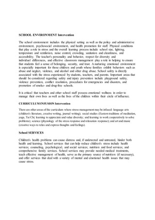 life skills interventions for coping with stress (b.ed notes) | DOCX