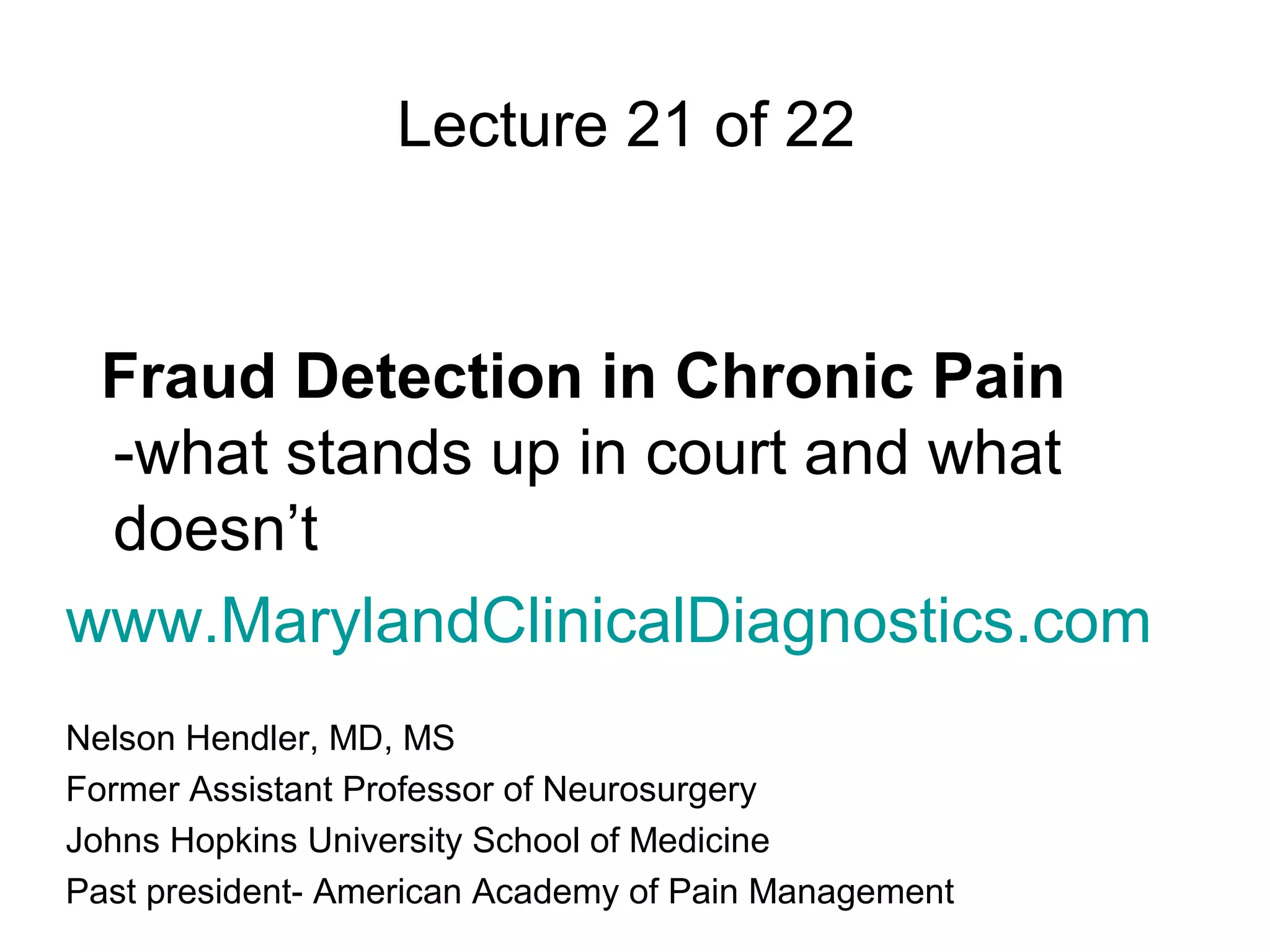 Fraud Detection which Stands Up in Court | PPT