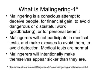 Course 23 malingering tests for court | PPT