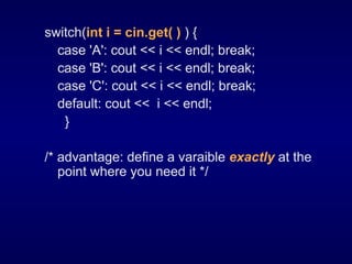 COURSE INTRODUCTION TO C++ PROGRAMMING LANGUAGE (CONTINUATION) | PPT