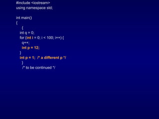 COURSE INTRODUCTION TO C++ PROGRAMMING LANGUAGE (CONTINUATION) | PPT