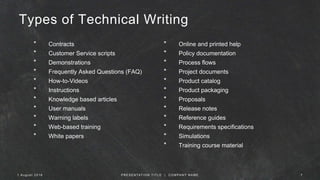 Technical Writing | PPTX | Technology & Computing