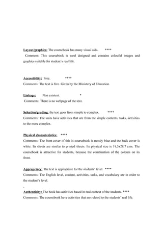 Coursebook evaluation | DOC