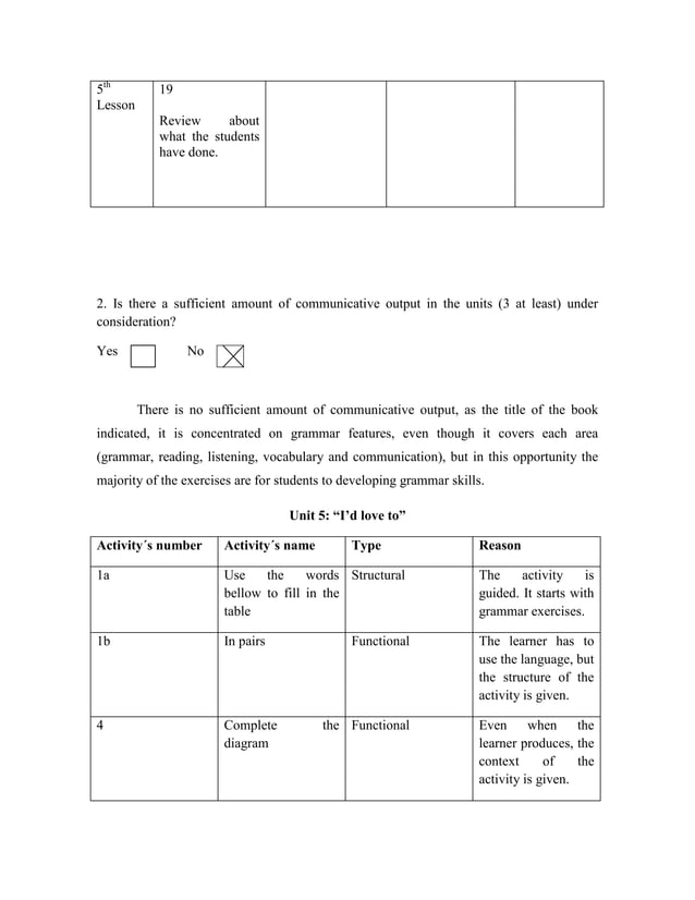 Coursebook evaluation | DOCX