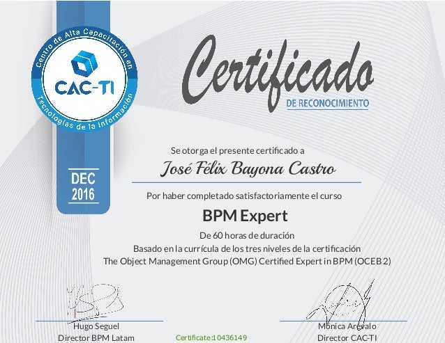 Certificate BPM Expert