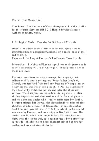 Course Case ManagementText Book Fundamentals of Case Manage.docx