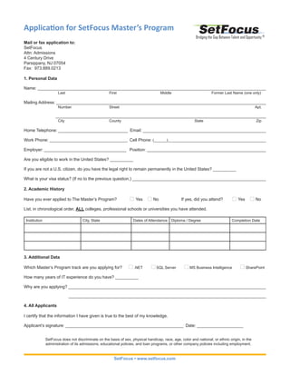 SetFocus Course Catalog | PDF