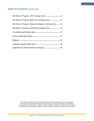 SetFocus Course Catalog | PDF