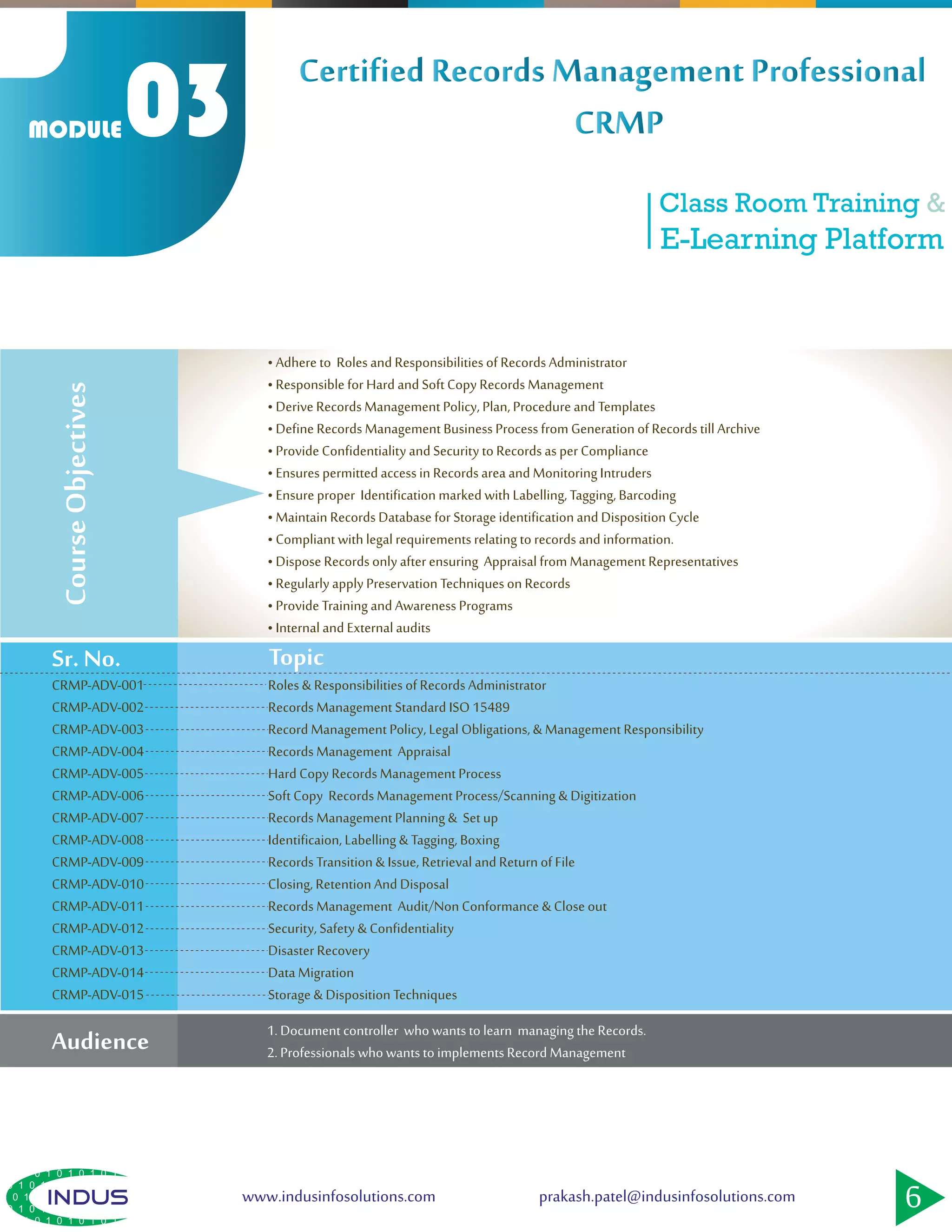 Document Management and Record Management courses | PDF