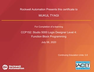 Course ccp152 studio 5000 logix designer level 4 | PDF