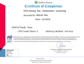 CCH Access Tax Software Certification | PDF | Business | Business and ...