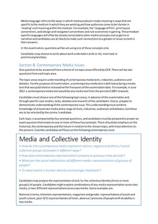 A2 Media Studies - Course content | PDF
