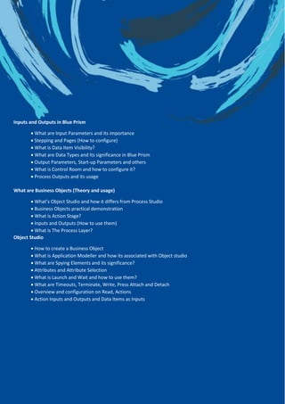 Blue Prism Training Brochure | PDF | Operating Systems | Computer ...