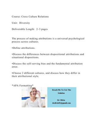 Course Cross Culture RelationsUnit DiversityDeliverable L | DOCX
