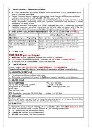 2015 API 577 Welding Inspection and Metallurgy Certification ...