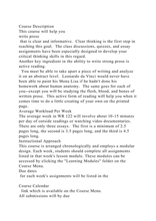 Course DescriptionThis course will help you write prose that i.docx