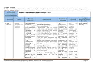Course Design - Positive Discipline.docx