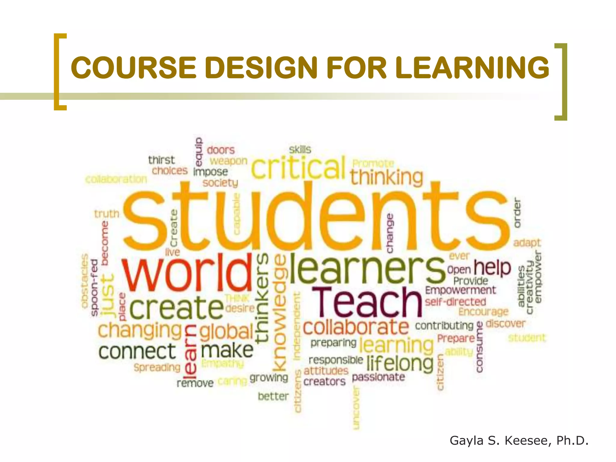 Course design for learning | PPT