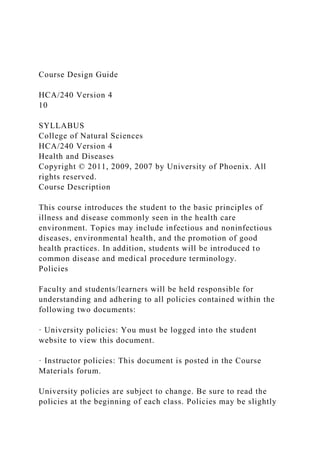 Course Design GuideHCA240 Version 410SYLLABUSColleg.docx