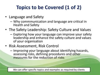 Course English for safety leadership and management | PPTX