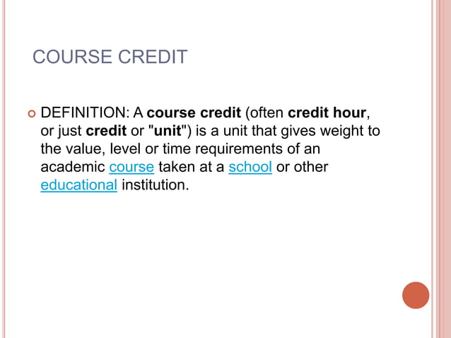 Course equivalency , transcript and credit system | PPTX