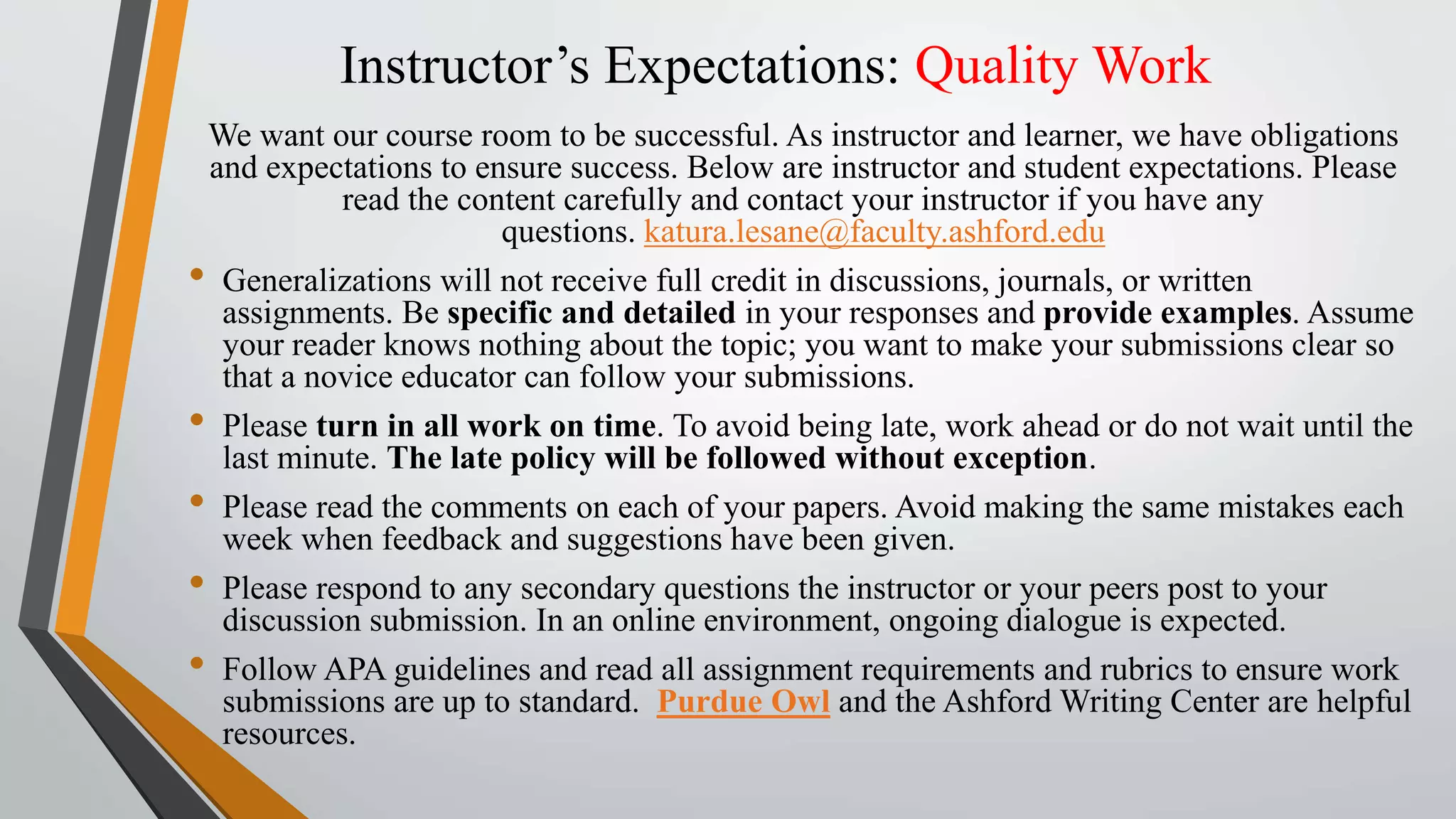 Course Expectations PP | PPT