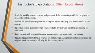 Course Expectations PP | PPTX