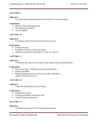 Course File-AUE010305 | PDF
