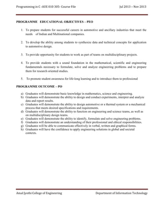 Course File-AUE010305 | PDF