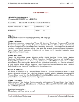 Course File-AUE010305 | PDF | Programming Languages | Computing