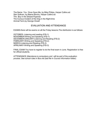 Course information for intermediate 2 students | PDF