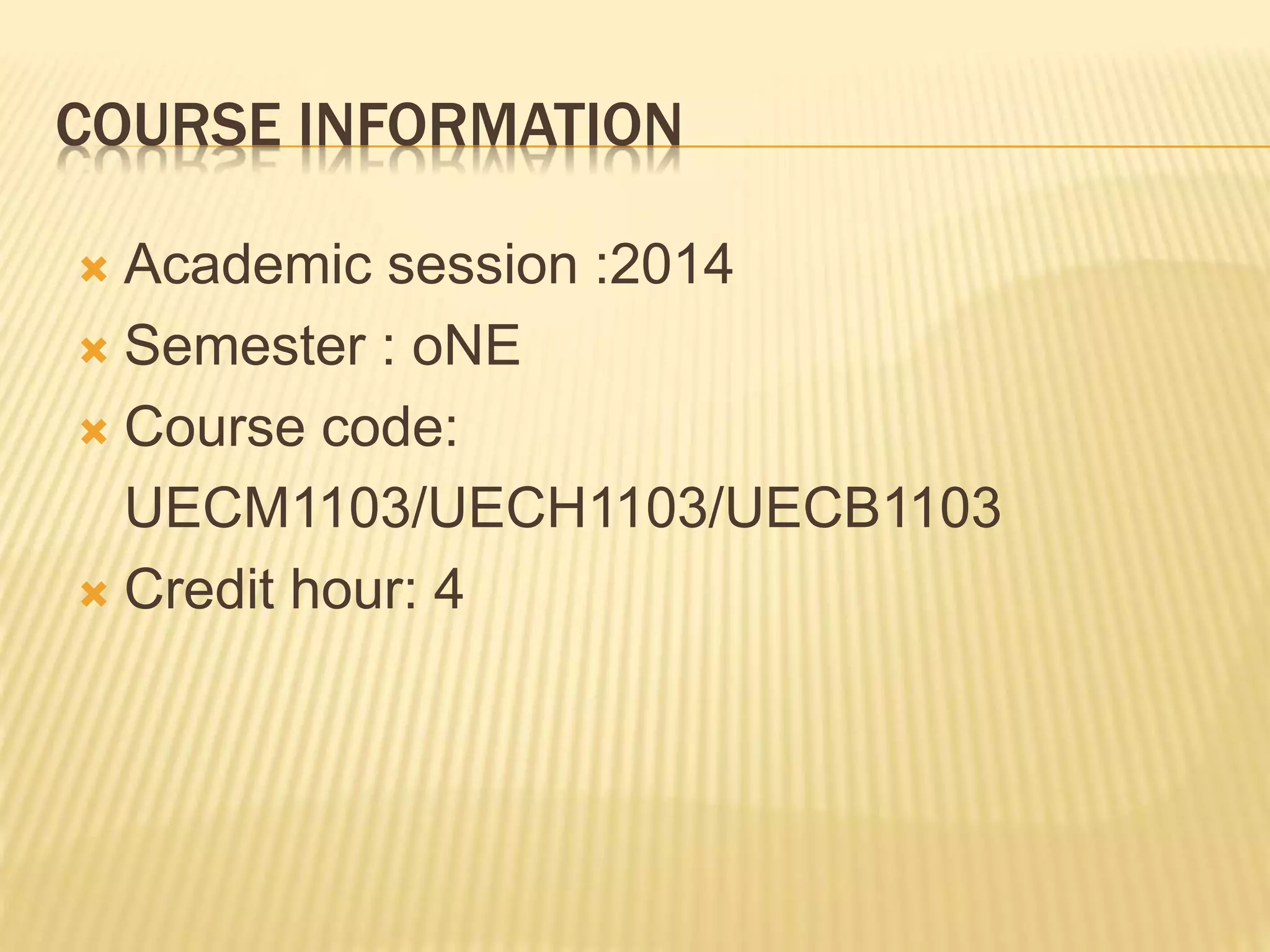 Course information principle of economics | PPTX