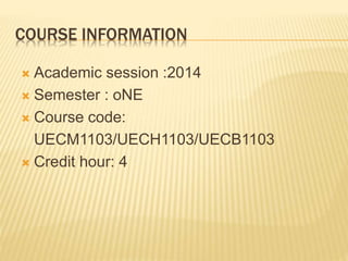 Course information principle of economics | PPTX