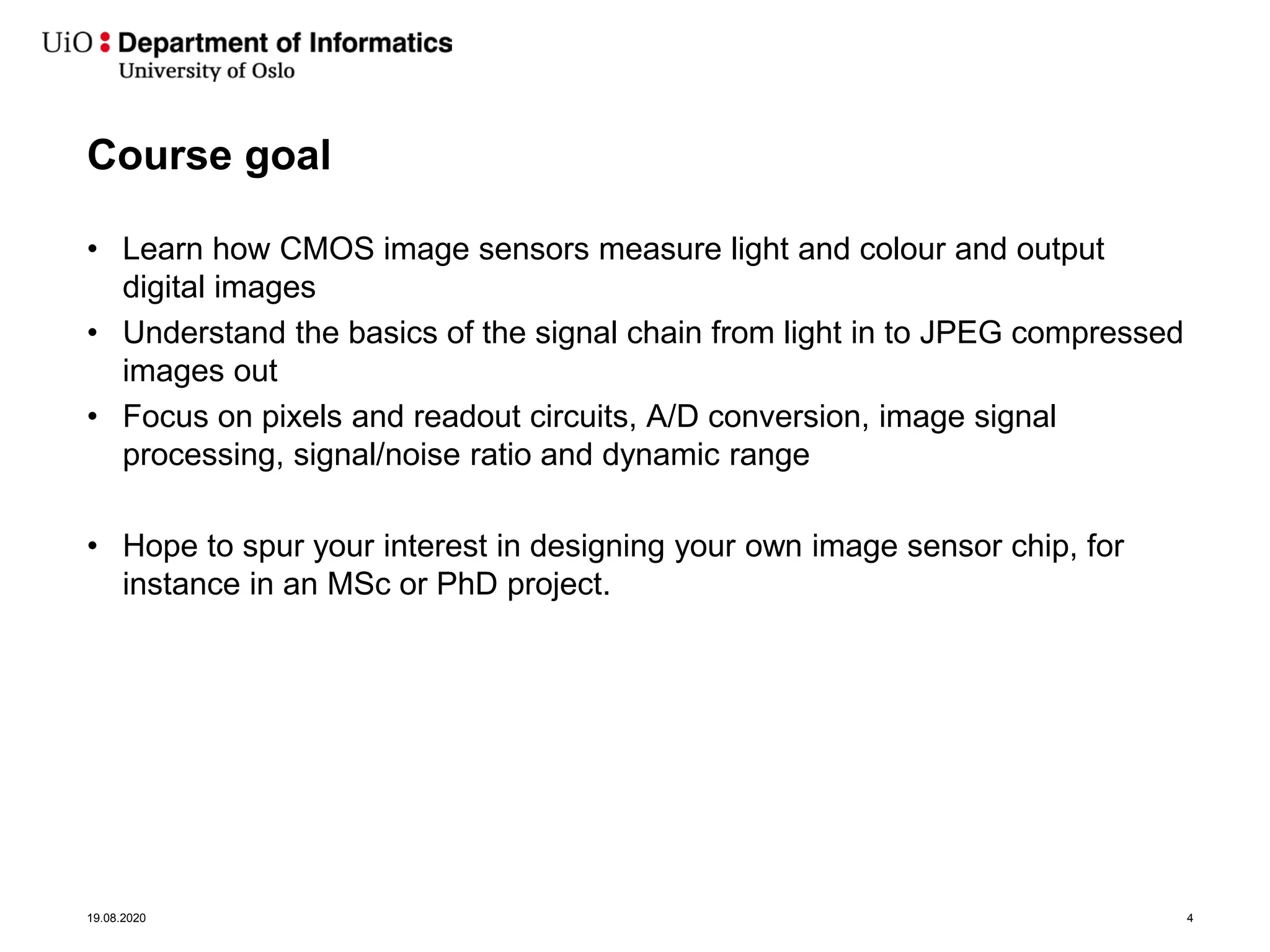 CMOS Image Sensor Design_Course information slides.pdf | Cameras and Camcorders | Consumer ...