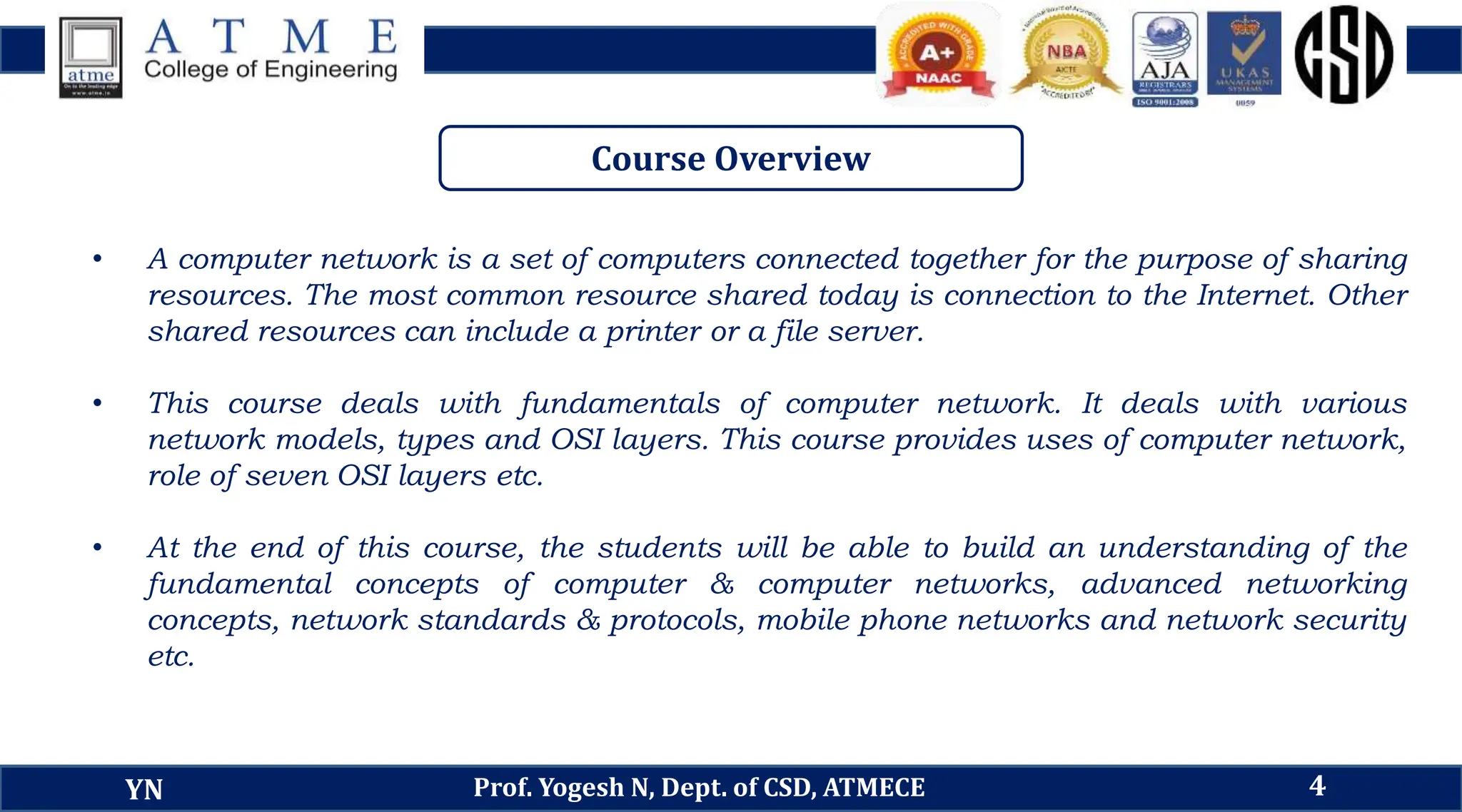 Course Introduction - Importance of CN, Applications of CN.pptx | Free Download