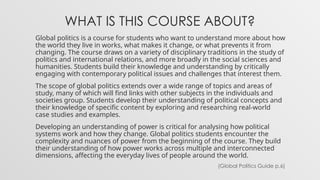 Global Politics Course Introduction 2024 | PPTX