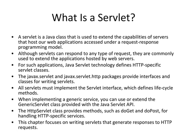 Servlet/JSP course chapter 1: Introduction to servlets | PPT