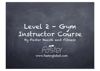 Level 2 Course notes to become a Personal Trainer | PDF