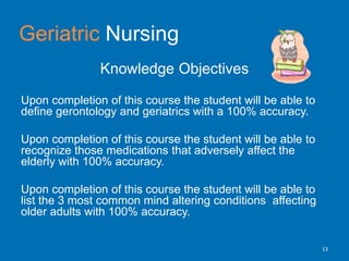 Geriatric Nursing Lesson Plan | PPTX