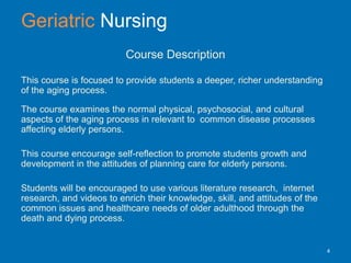 Geriatric Nursing Lesson Plan | PPTX