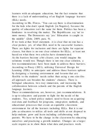 Course Methods of Structured English Immersion for Secondary Educ | PDF